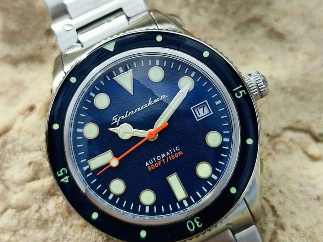 Spinnaker Cahill SP-5075-22 Mid Size Admiral Blue Dial Stainless Steel ...